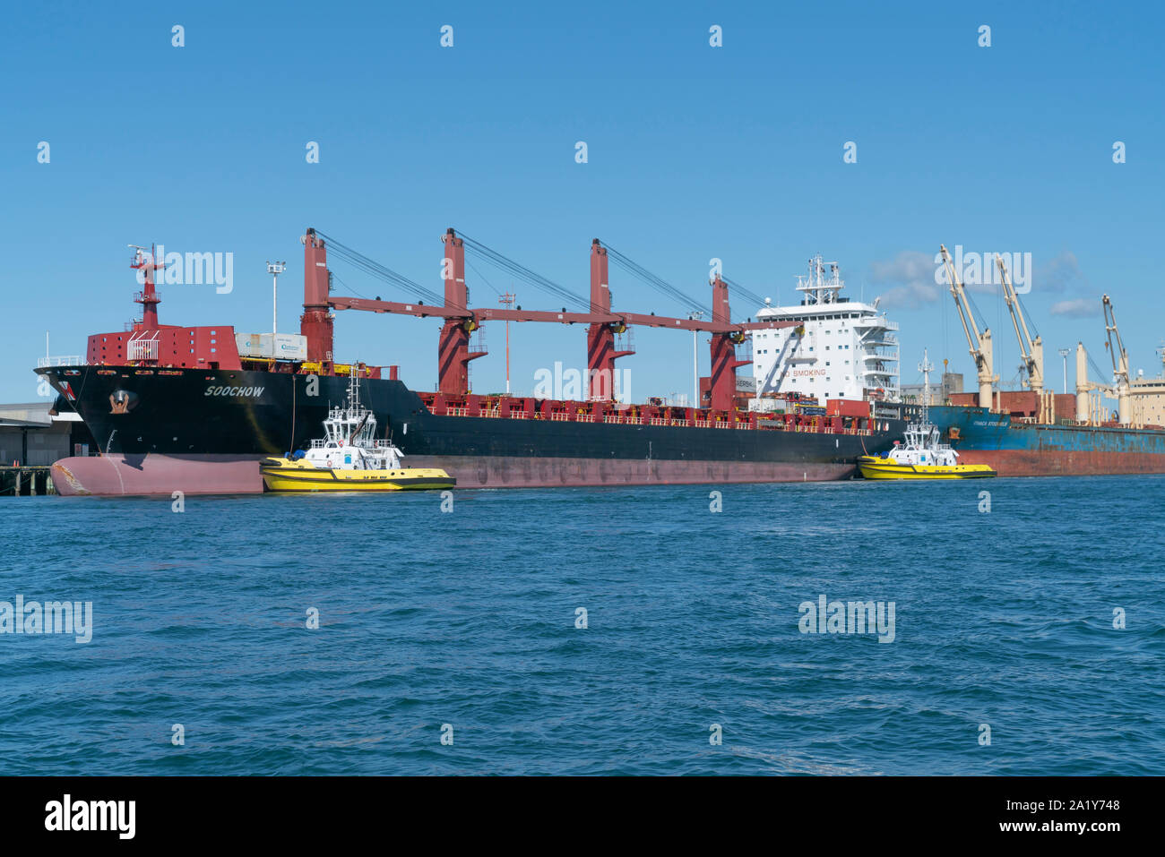 Two cargo ships at sea blue hi-res stock photography and images - Alamy