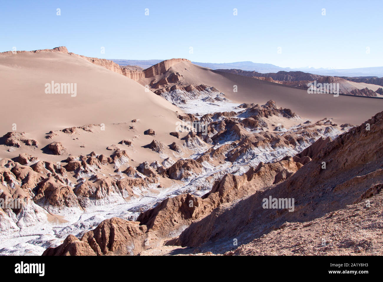 Valley of the Moon landscape, Chile. Chilean panorama. Valle de la Luna ...