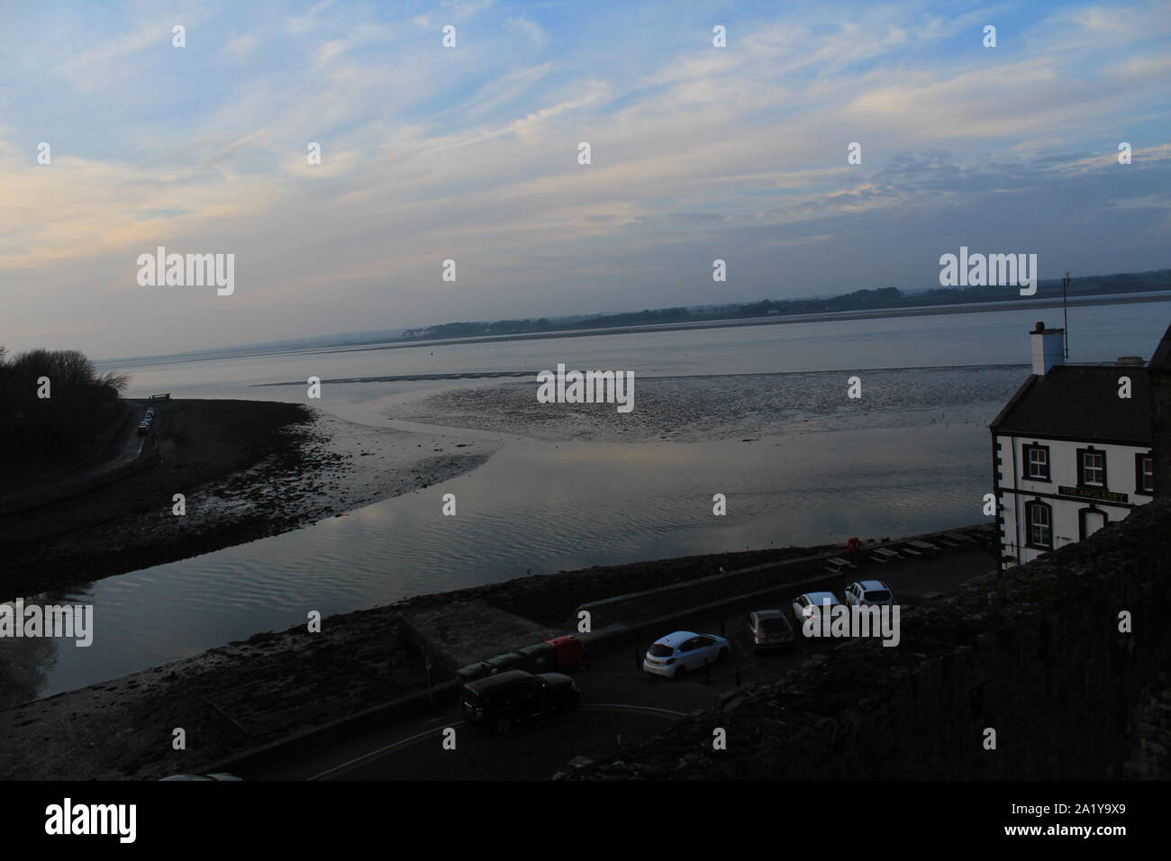 Sea front view in Caernarfon Stock Photo - Alamy