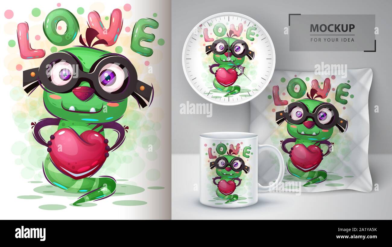 Love monster poster and merchandising Stock Vector Image & Art - Alamy