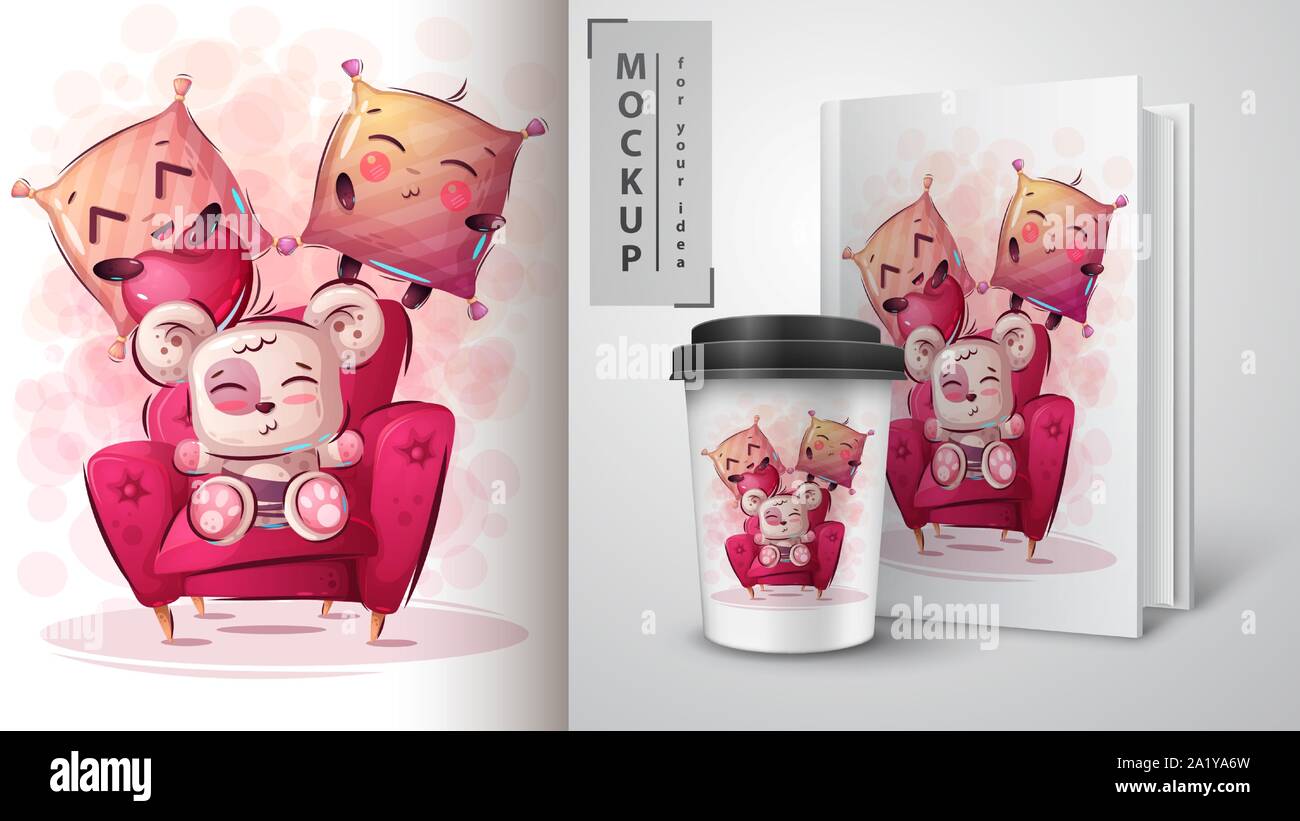 Cute bear poster and merchandising Stock Vector Image & Art - Alamy