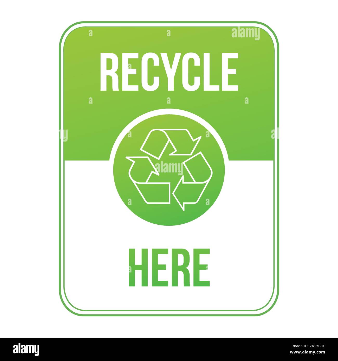 Recycle here green sign. Stock Vector illustration isolated on white ...