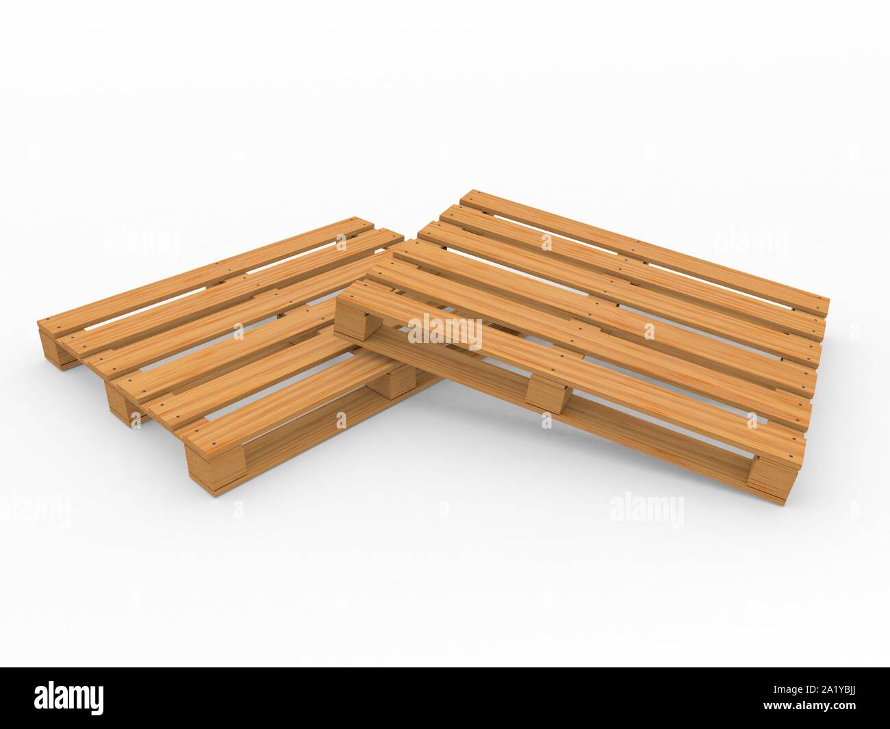 Wooden pallets on a white background. 3d render illustration Stock ...