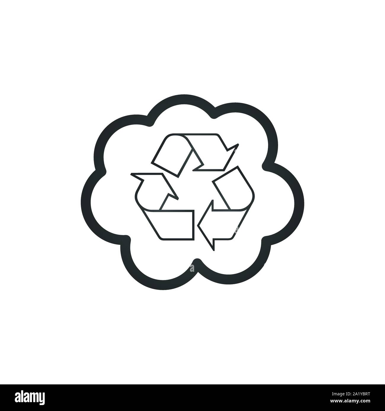 cloud cycle icon. Cloud with recycle arrows icon. Symbol, logo ...