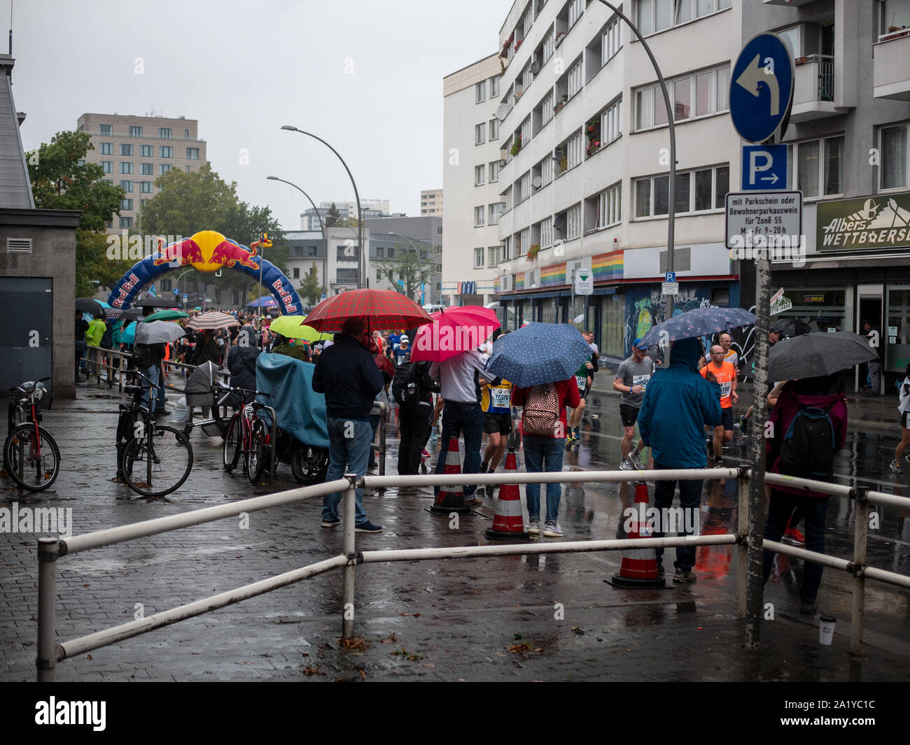 BERLIN, GERMANY - SEPTEMBER 29, 2019: Spectators In The Rain At Berlin ...
