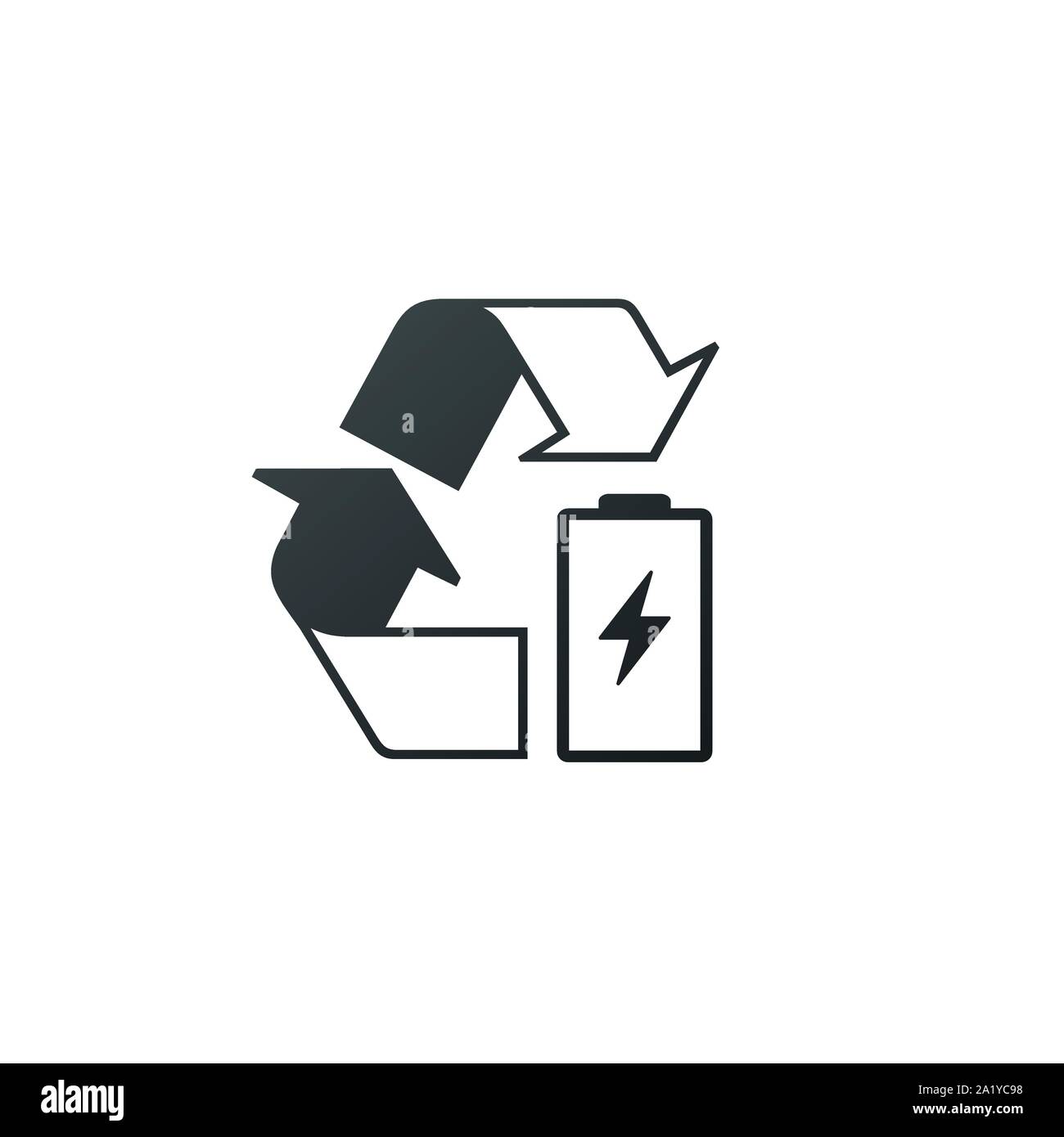 recycle symbol with battery. Battery with recycling symbol. renewable ...