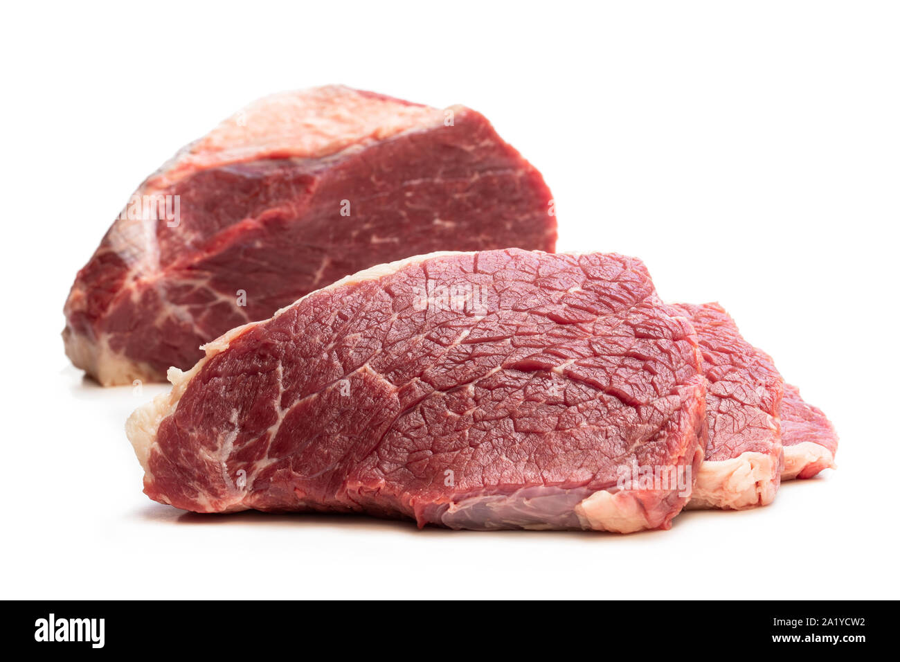Fresh raw meat beef slice isolated on white background Stock Photo - Alamy