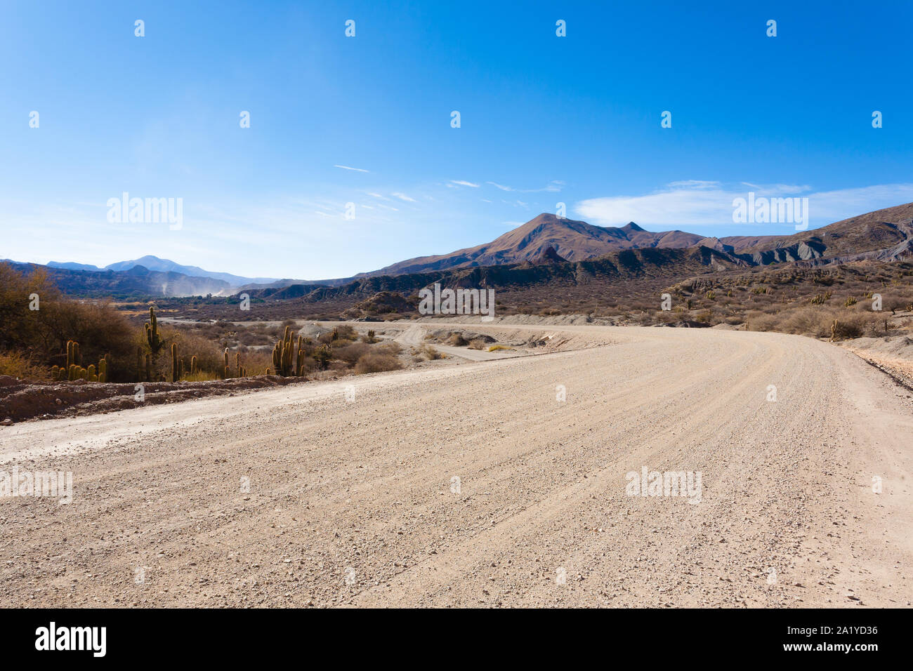 Bolivian dirt road view near Tupiza,Bolivia.Quebrada de Palmira area ...