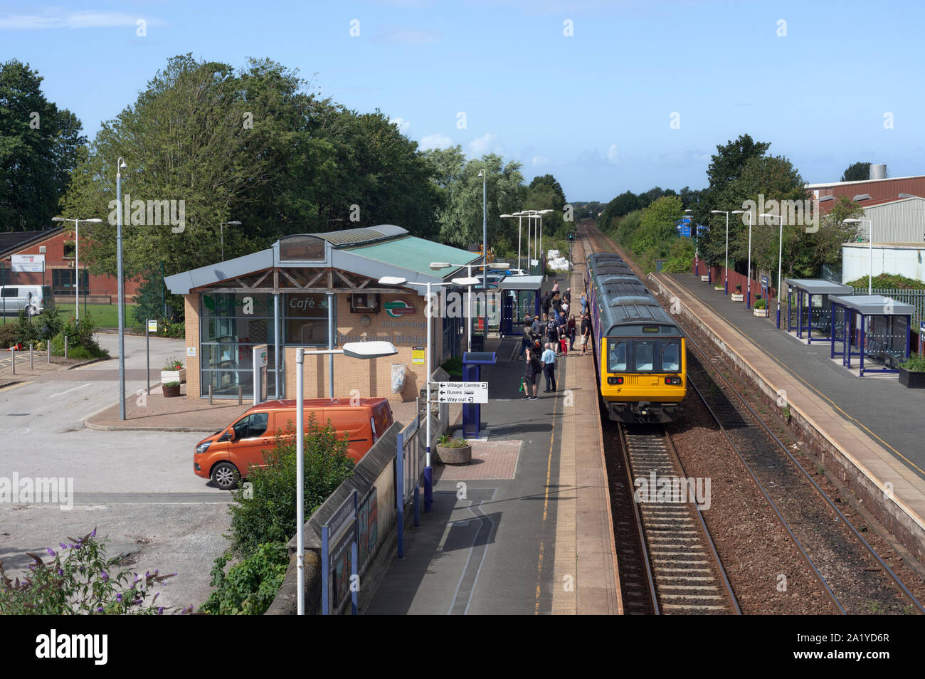 2 Arriva Northern rail class 142 pacer trains at Burscough Bridge ...