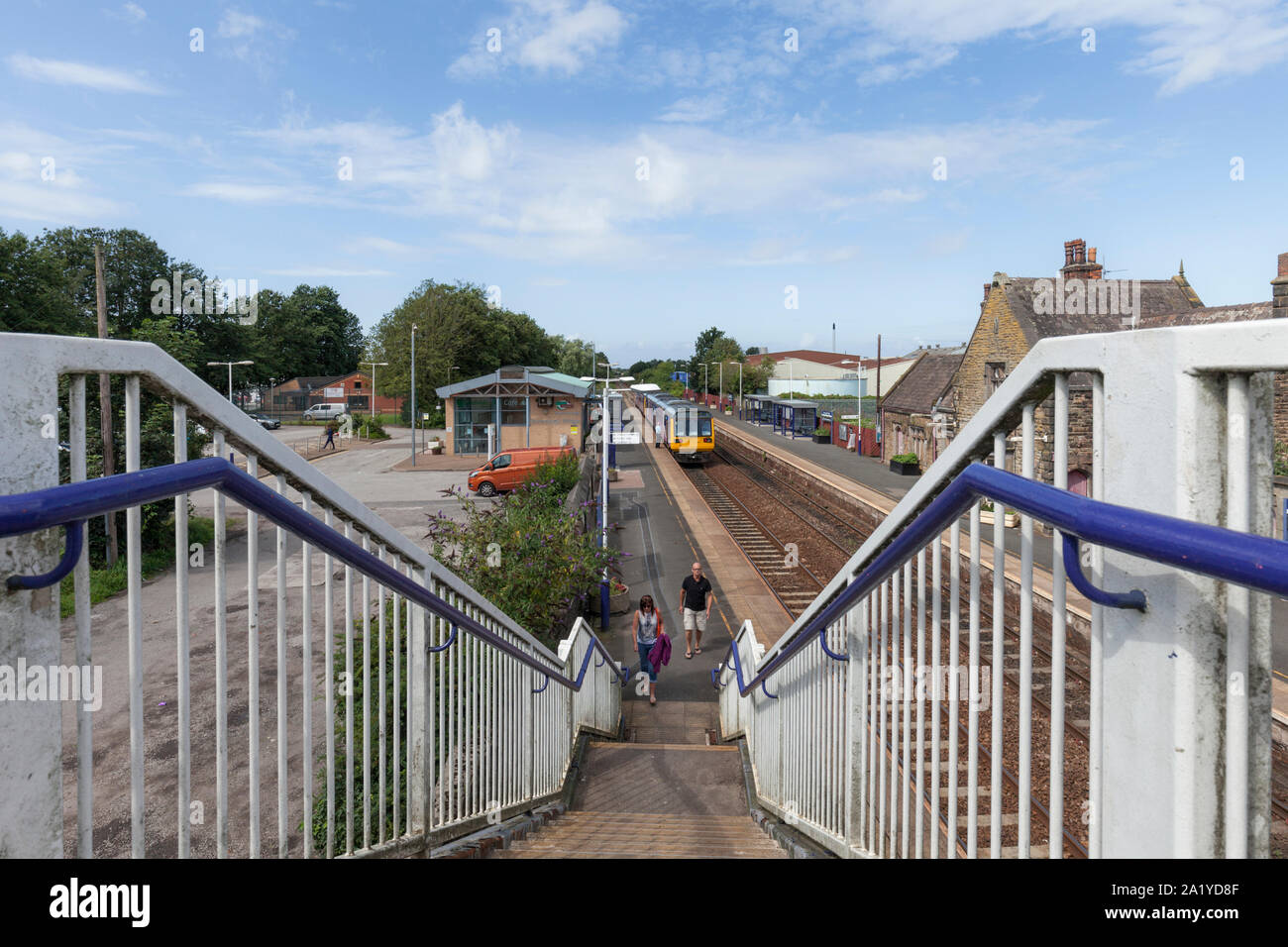 2 Arriva Northern rail class 142 pacer trains at Burscough Bridge ...