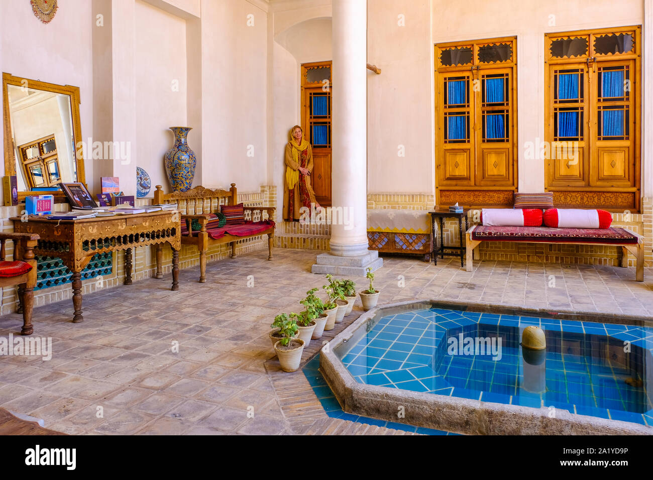 Courtyard in an hotel Stock Photo - Alamy