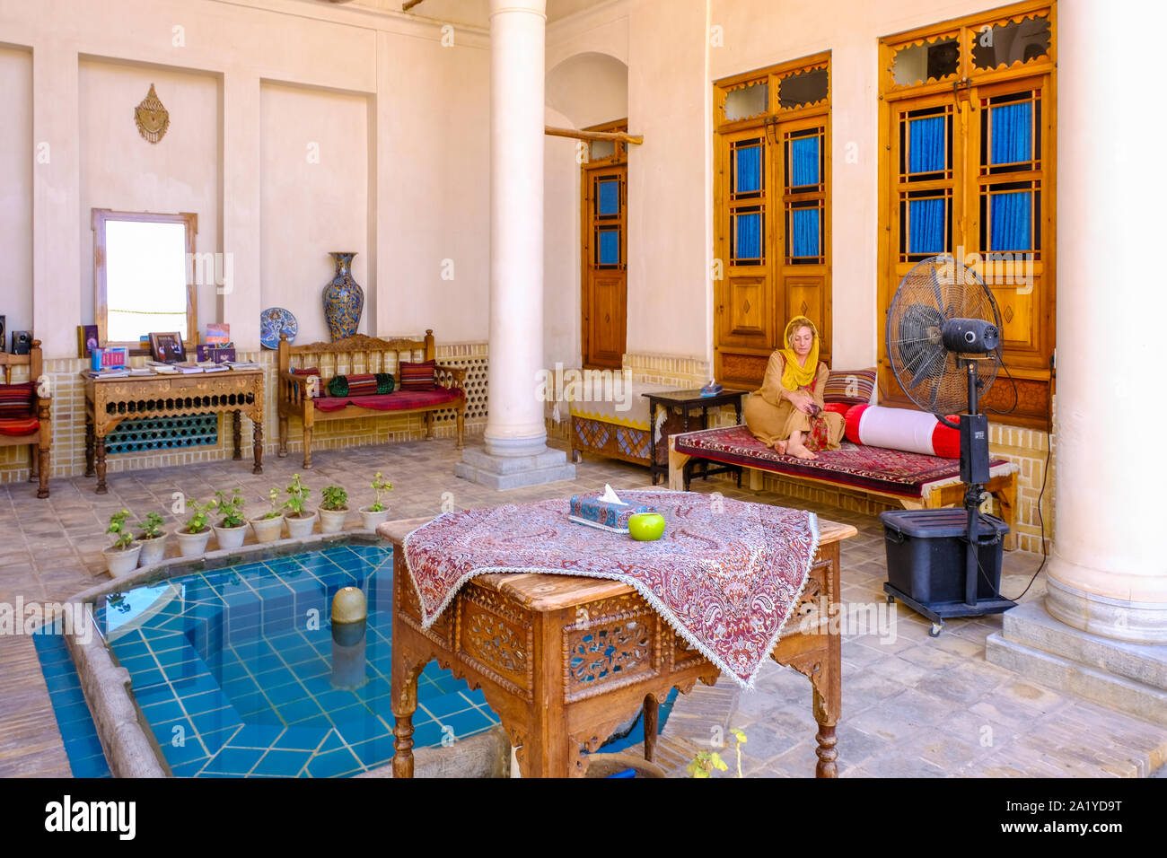 Courtyard in an hotel Stock Photo - Alamy