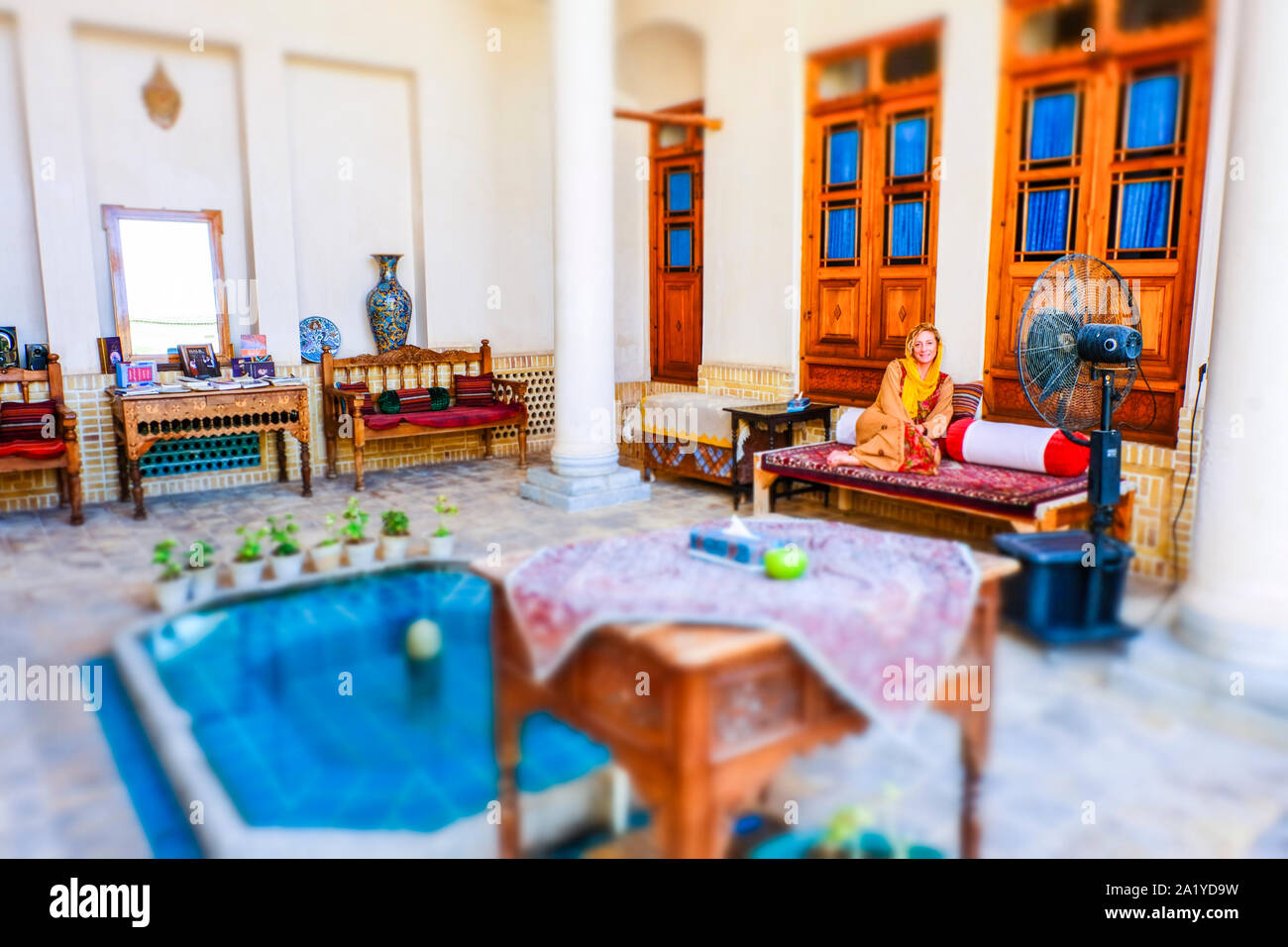 Courtyard in an hotel Stock Photo - Alamy