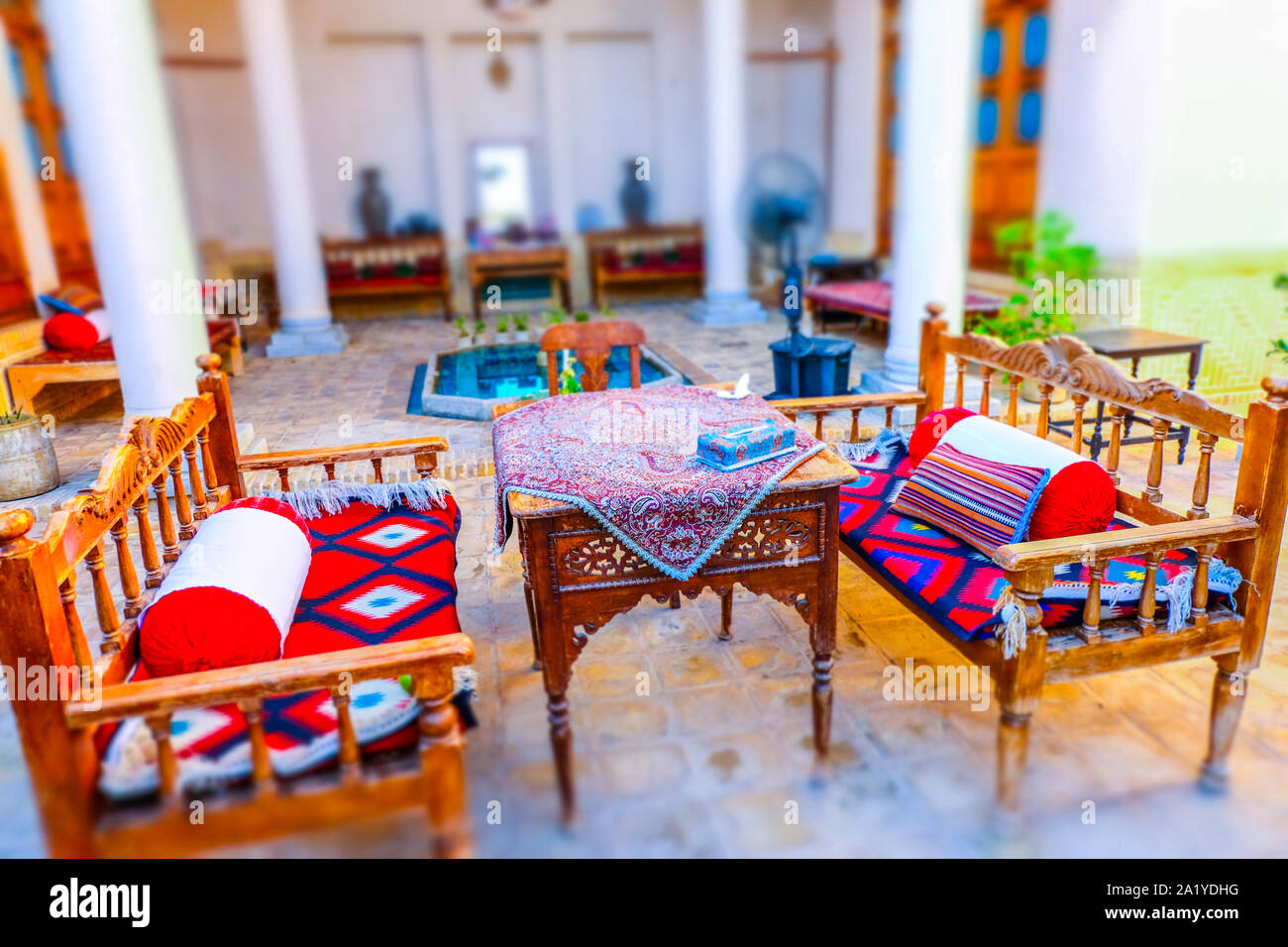 Courtyard in an hotel Stock Photo - Alamy