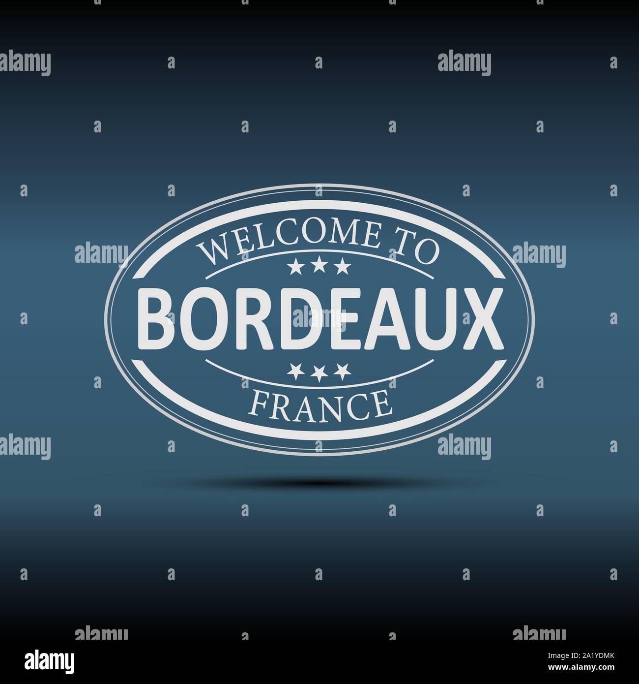 Welcome to Bordeaux France oval logo icon illustration on a white ...