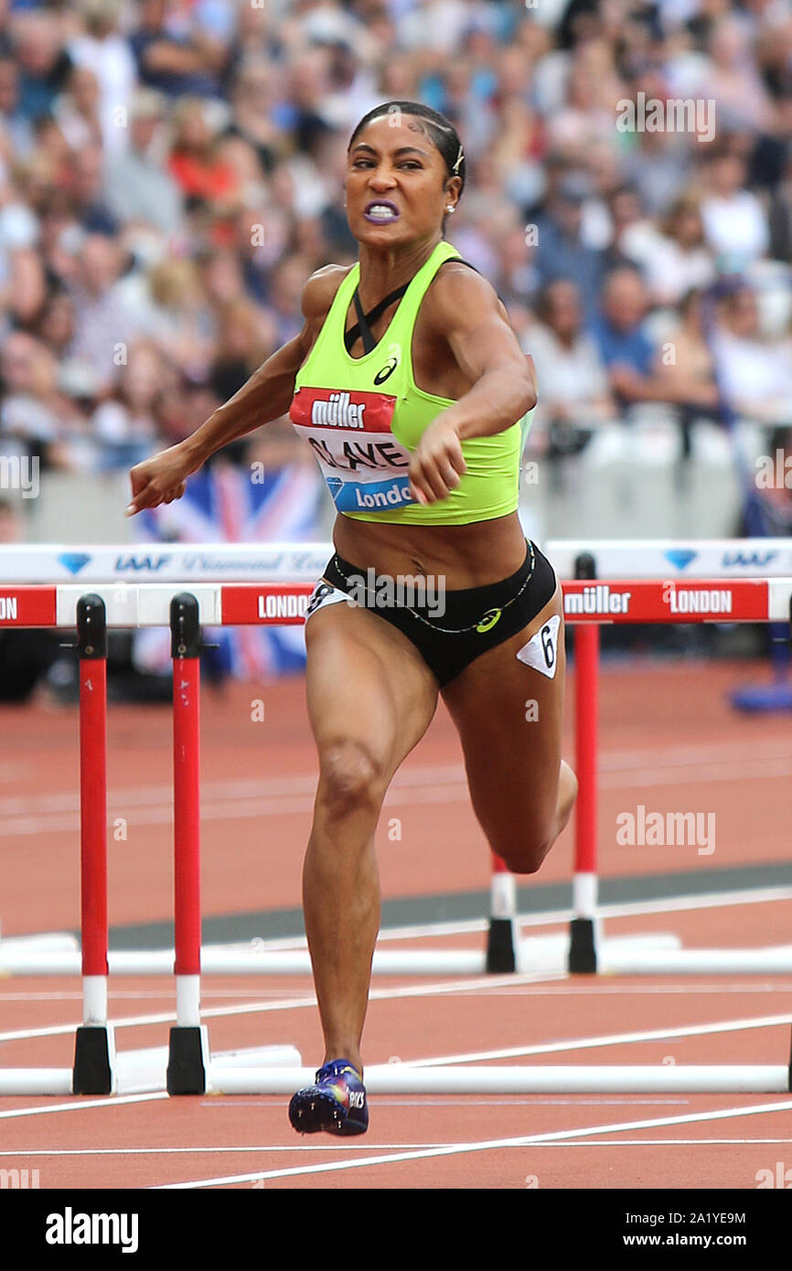 Queen CLAYE of USA in the womens 100 metres hurdles at the Muller ...