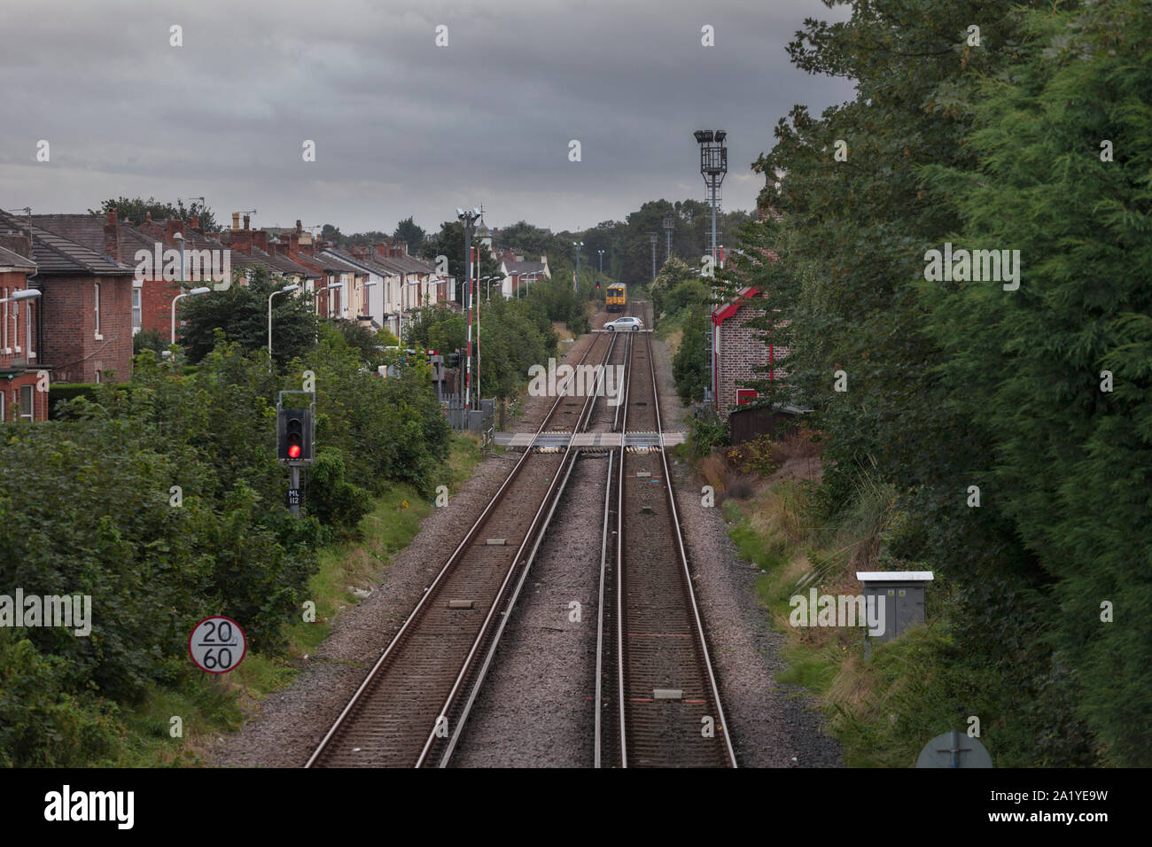 2 Merseyrail class 507 electric trains departing from Southport on the ...