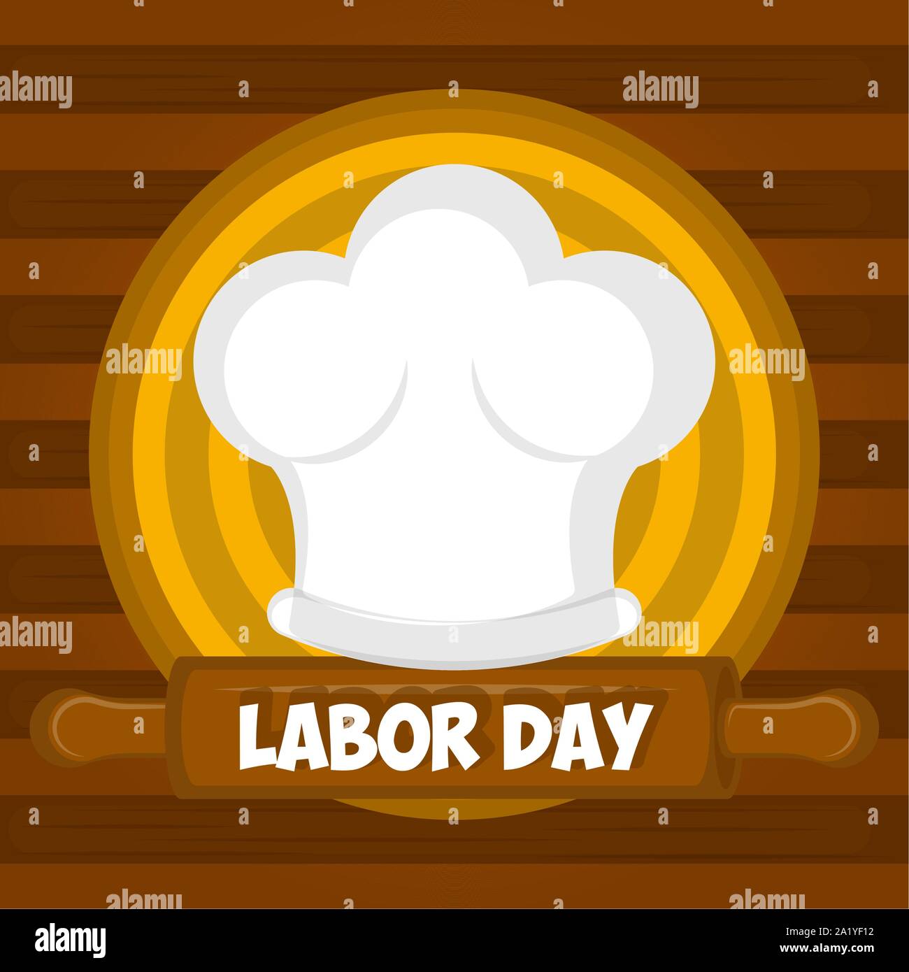 Labor day poster with a chef hat - Vector Stock Vector Image & Art - Alamy