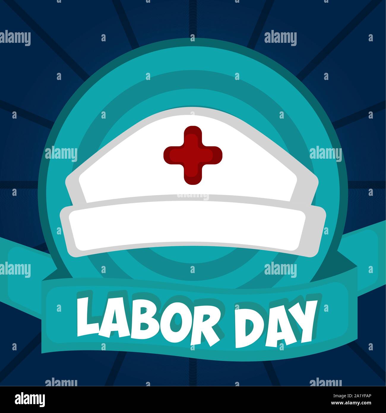 Labor day poster with a nurse cap- Vector Stock Vector Image & Art - Alamy