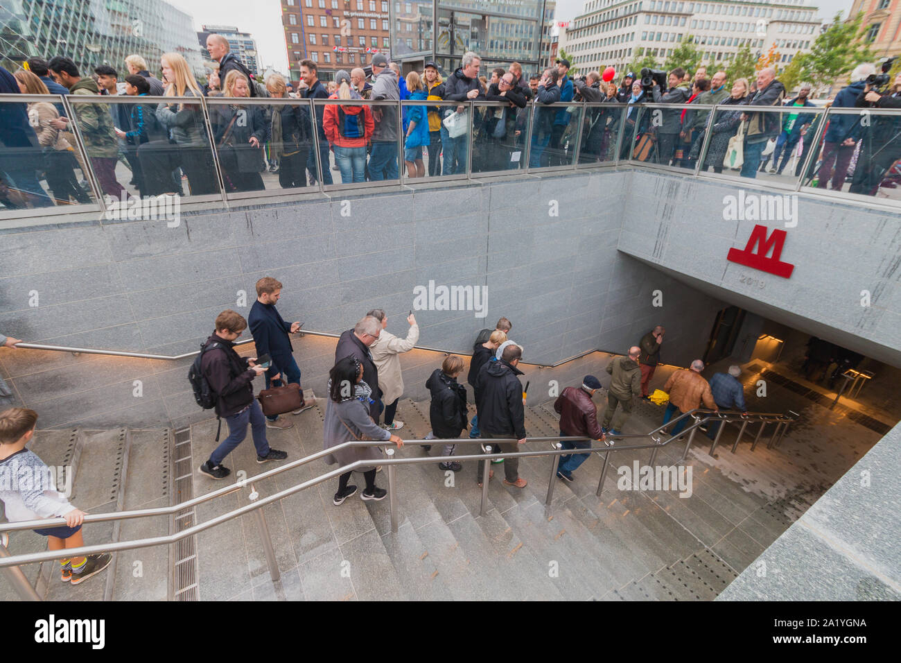Copenhagen, Zealand Denmark - 29 9 2019: New M3 cityringen metro line ...