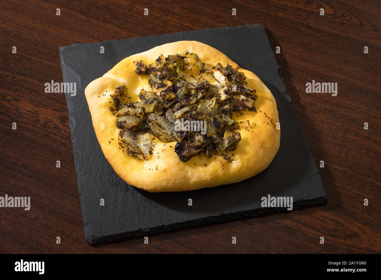 Homemade cebularz, Traditional Polish pancake with onion and common ...