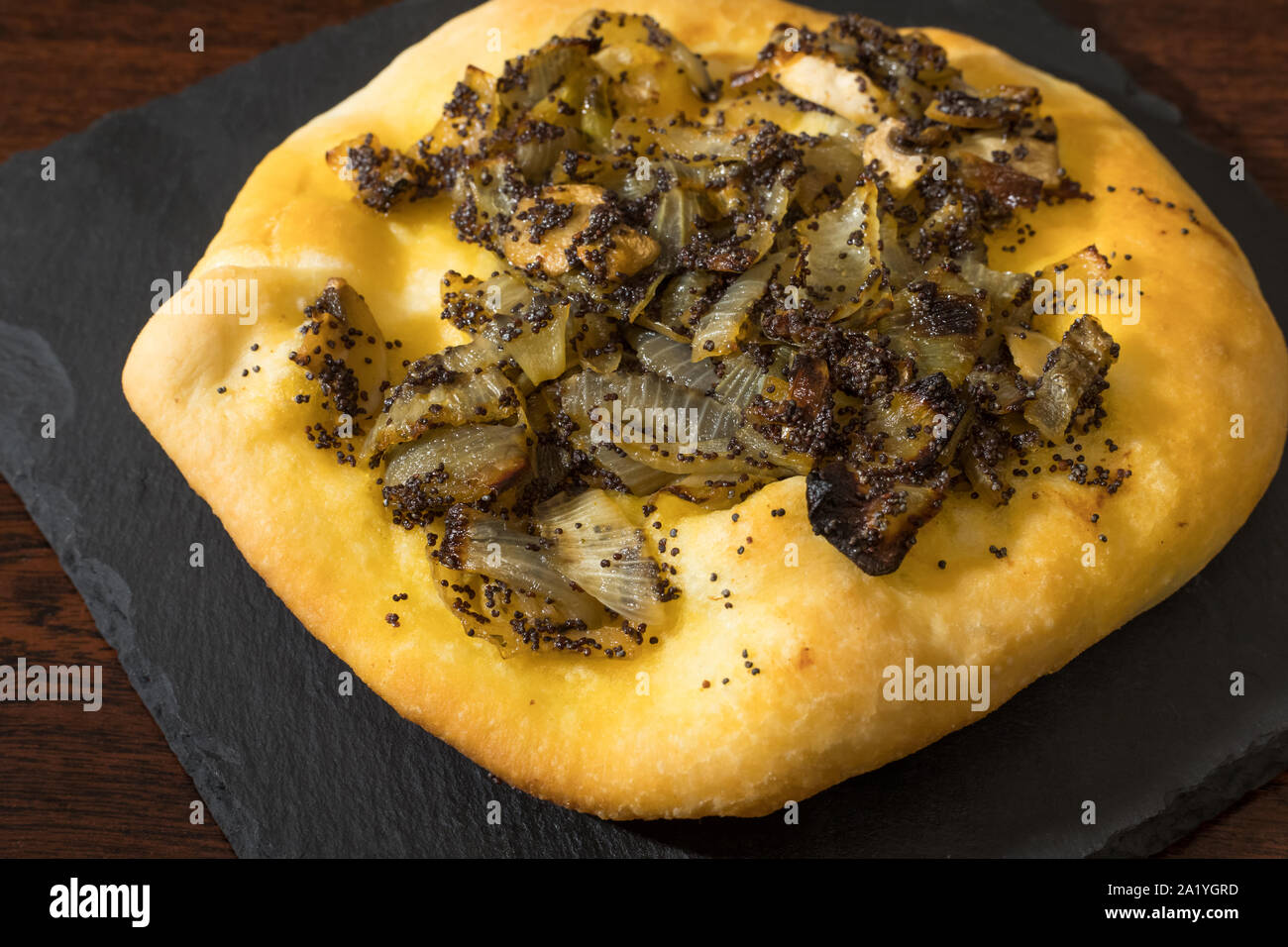 Homemade cebularz, Traditional Polish pancake with onion and common ...