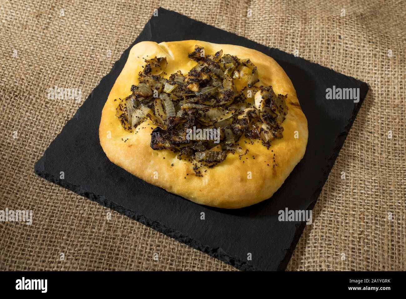 Homemade cebularz, Traditional Polish pancake with onion and common ...