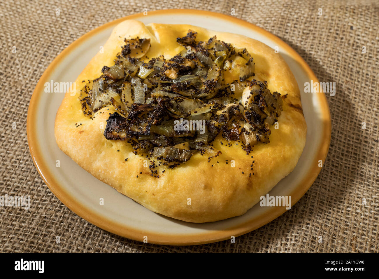 Homemade cebularz, Traditional Polish pancake with onion and common ...