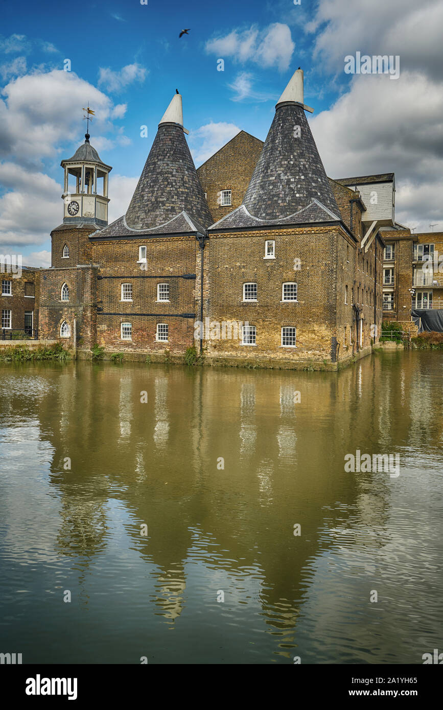 three mills island east london Stock Photo - Alamy