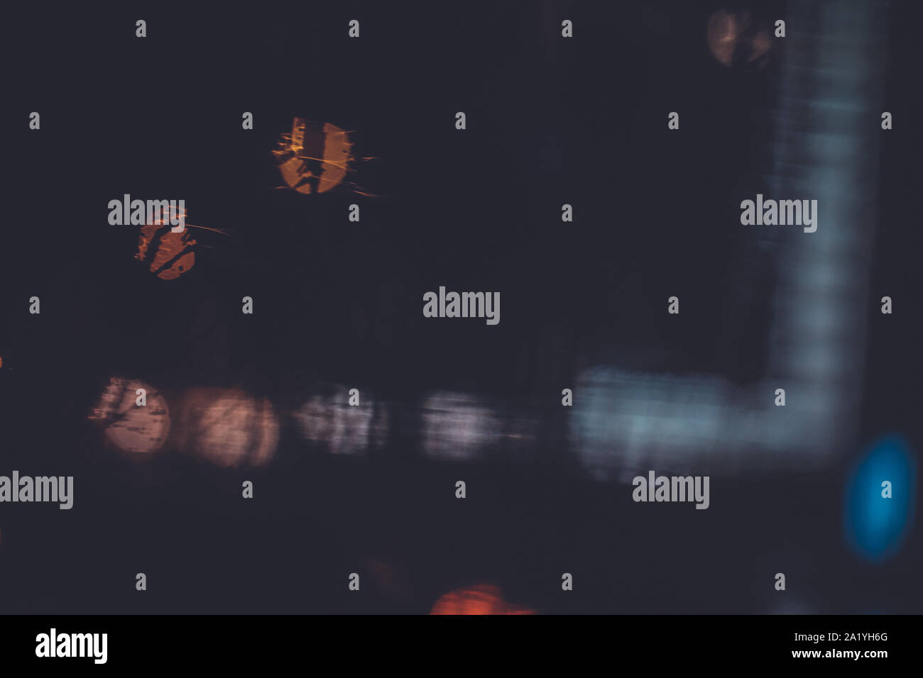 Traffic lights through the window in a rainy night Stock Photo - Alamy