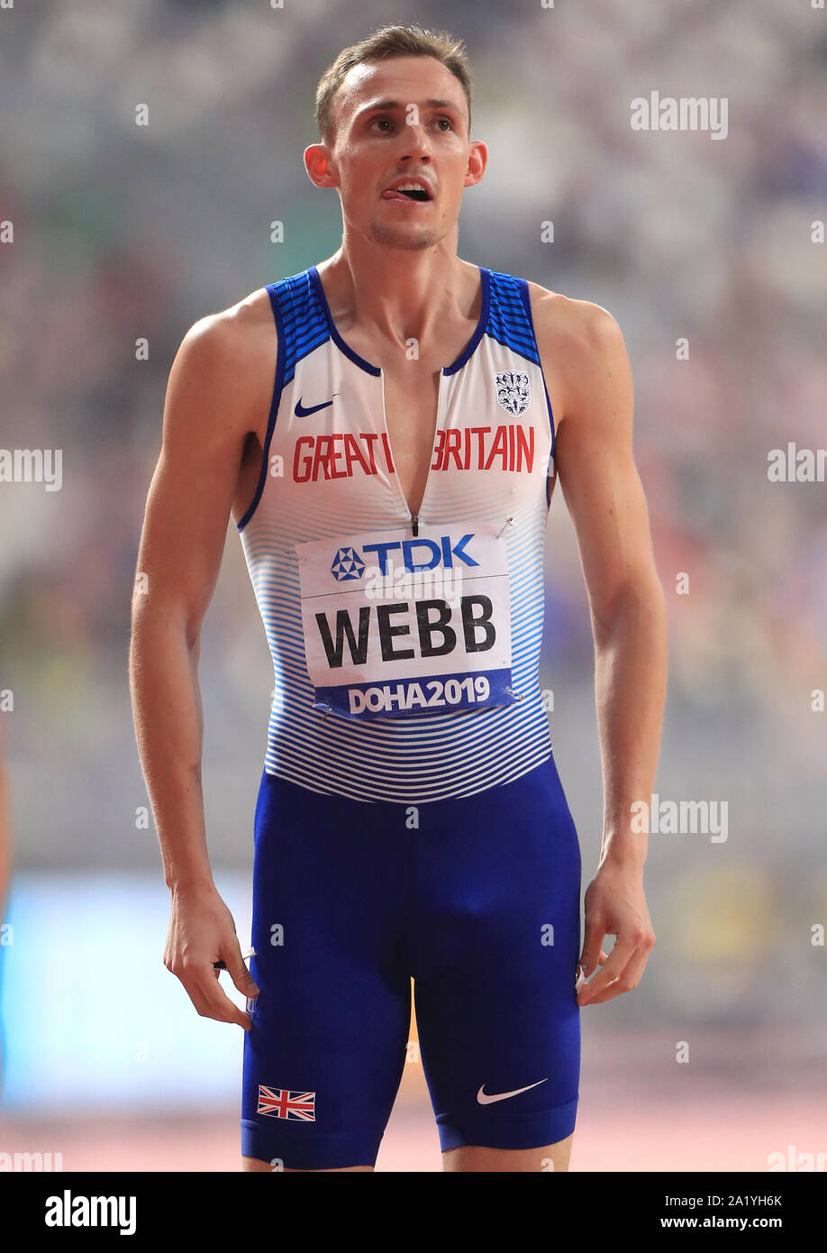 Great Britain's Jamie Webb during the 2nd heat of the 800 Metres Men's Semi-Final during day ...