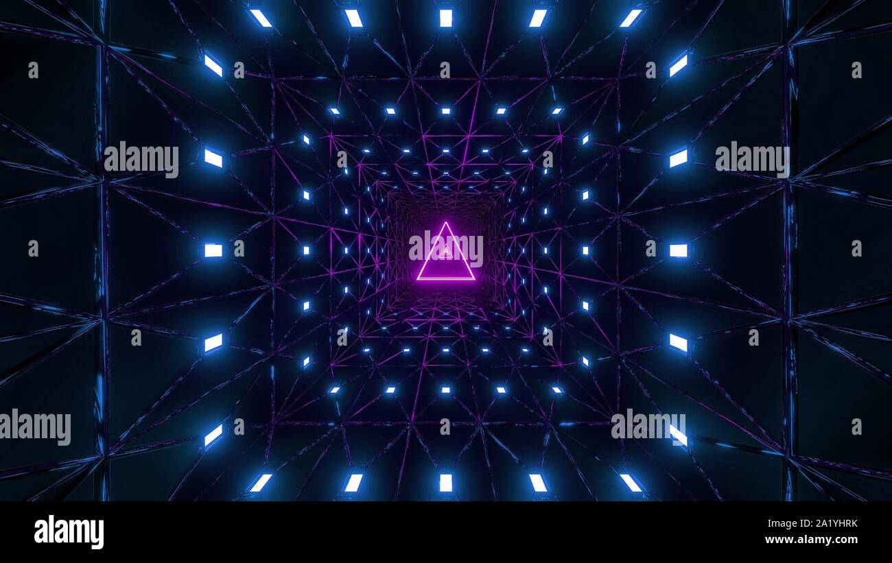 glowing triangle wireframe design 3d illustration background wallpaper ...