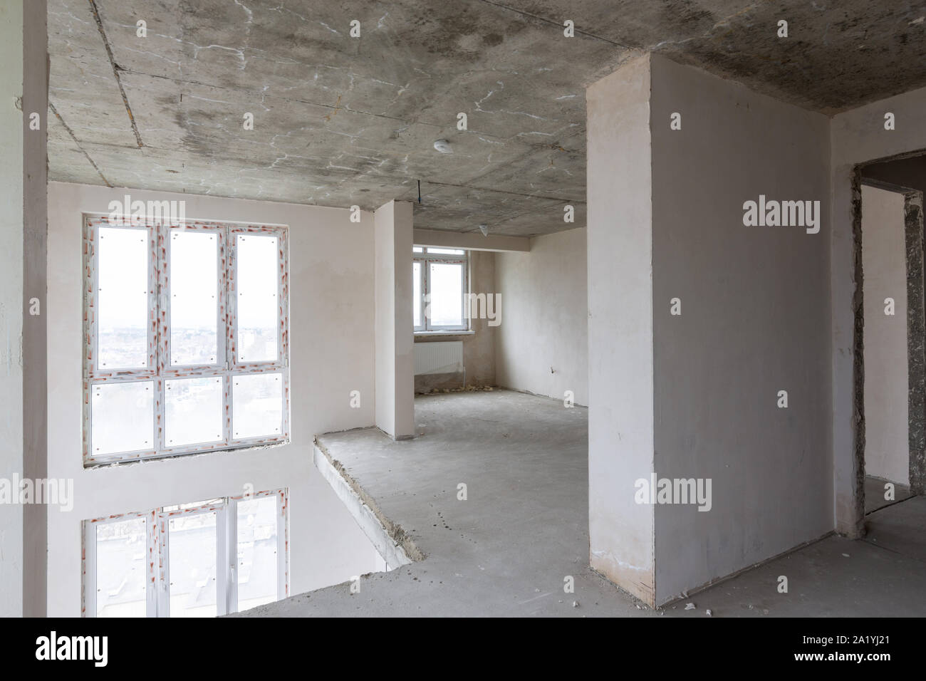 Second floor in a two-story apartment in a new building, without repair ...