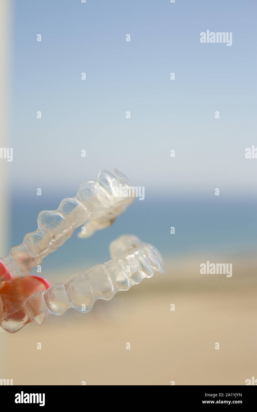 Teeth splint for correction of dental position Stock Photo - Alamy