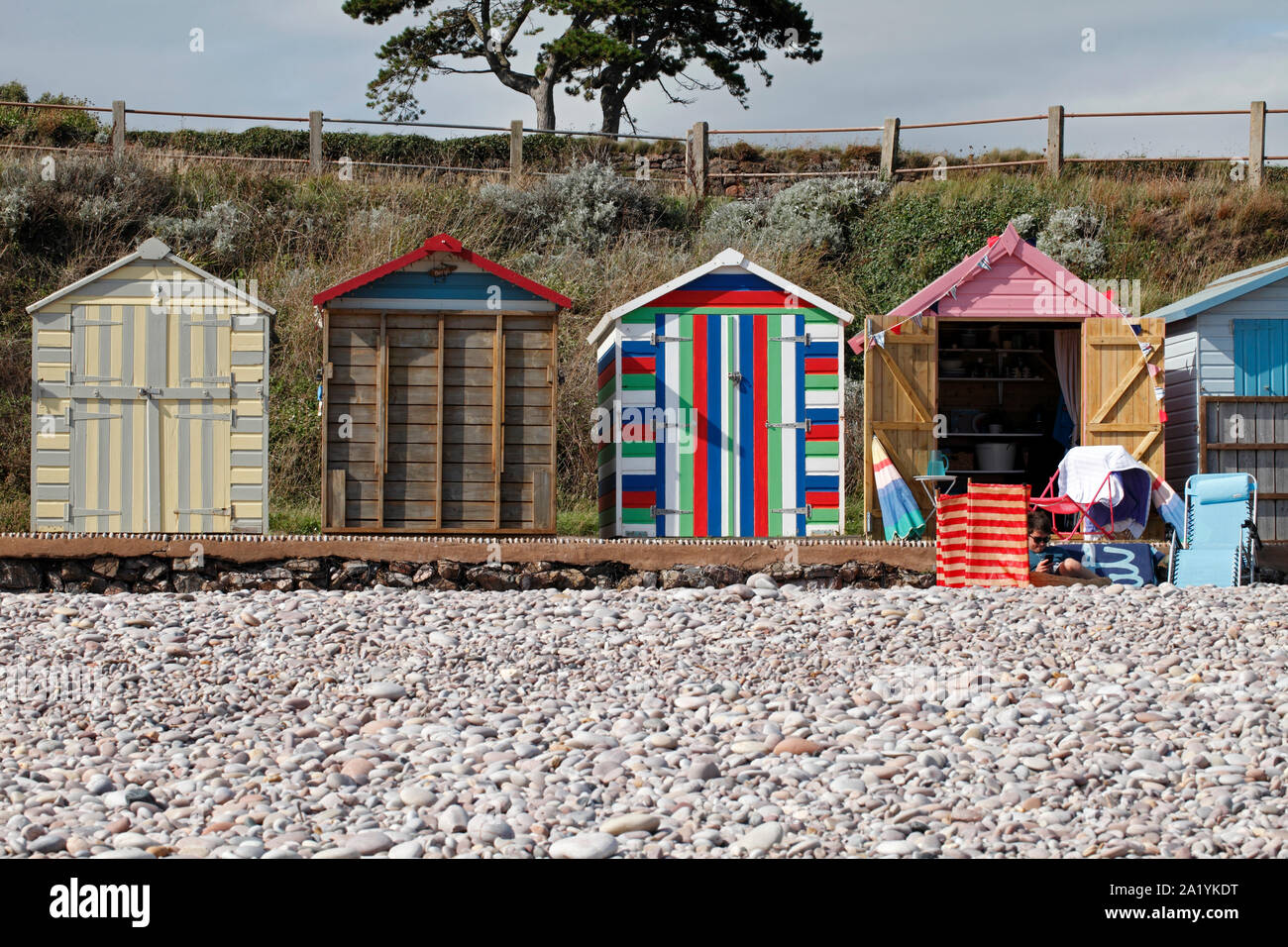 Seaton devon beach huts hi-res stock photography and images - Alamy