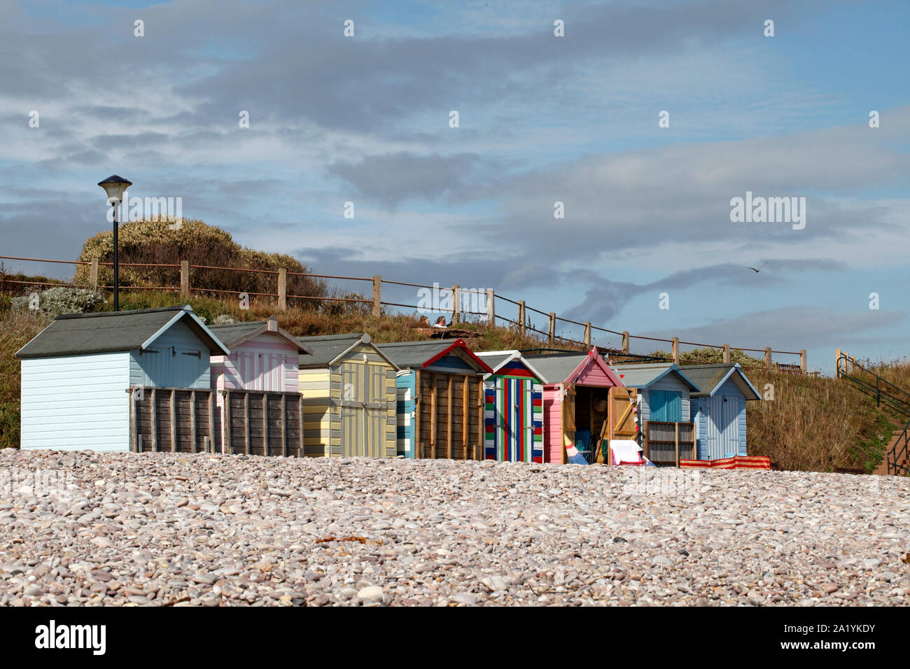 beach huts at Seaton beach and seafront, East Devon, UK Stock Photo - Alamy
