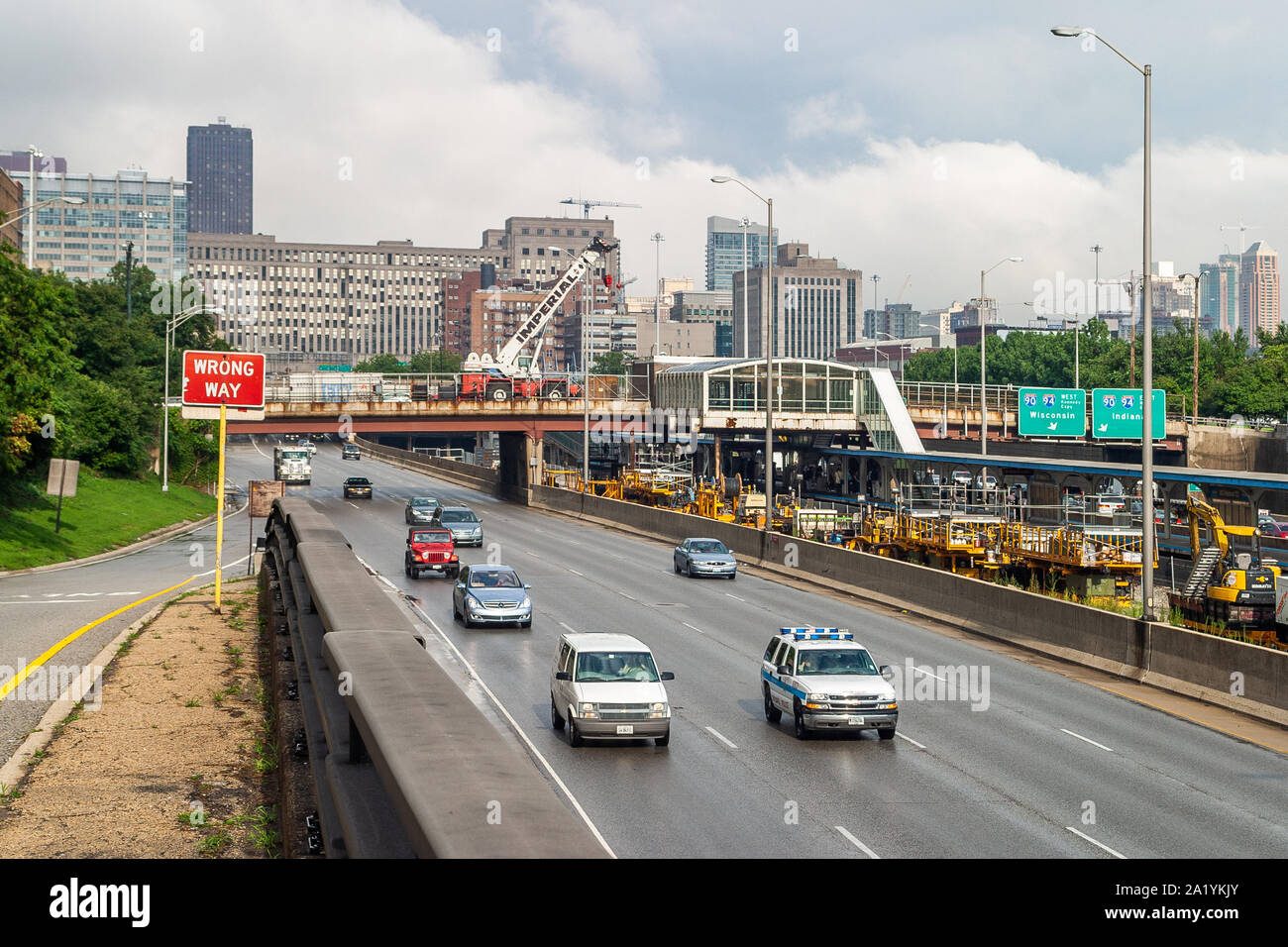Eisenhower Expressway near downtown Chicago Stock Photo - Alamy
