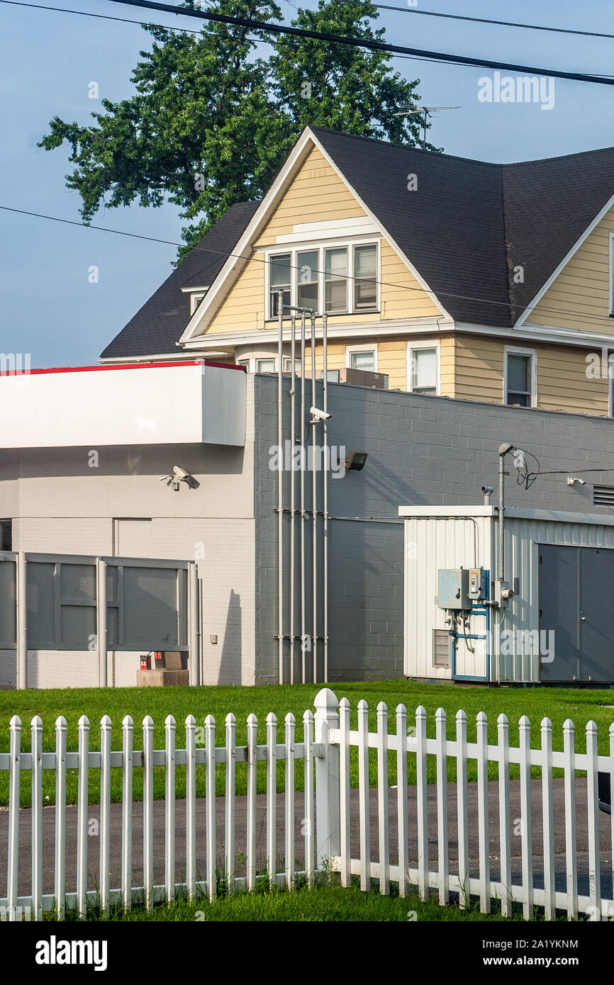 Buildings in downtown Aurora Stock Photo - Alamy