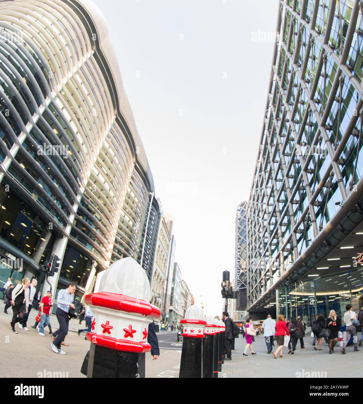 City of London bollards on Cannon Street Stock Photo - Alamy