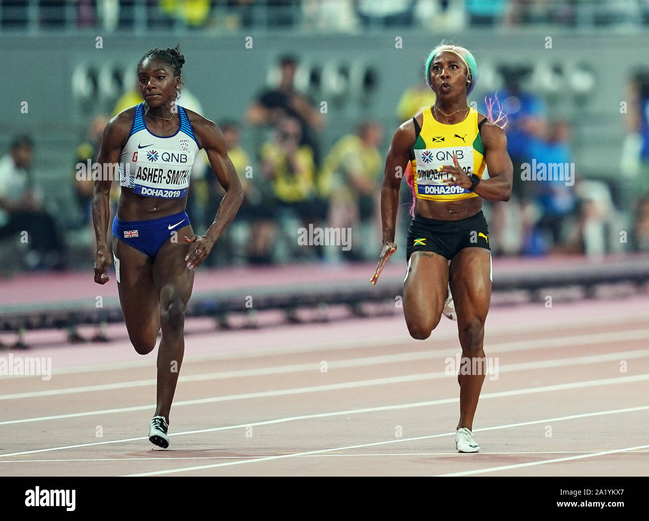 Doha, Qatar. 29th Sep, 2019. Shelly-Ann Fraser-Pryce of Jamaica Dina ...