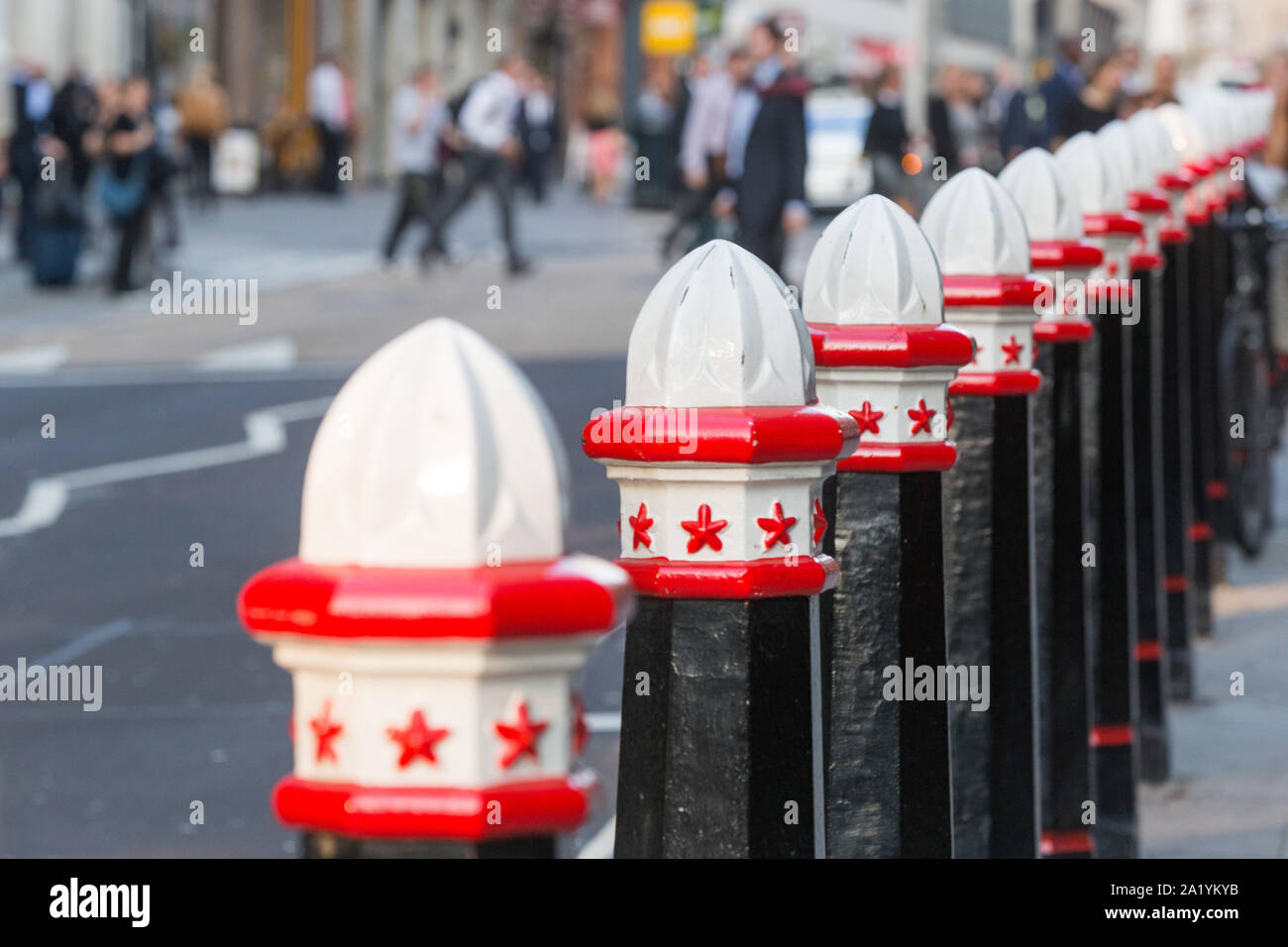 City of London bollards on Cannon Street Stock Photo - Alamy