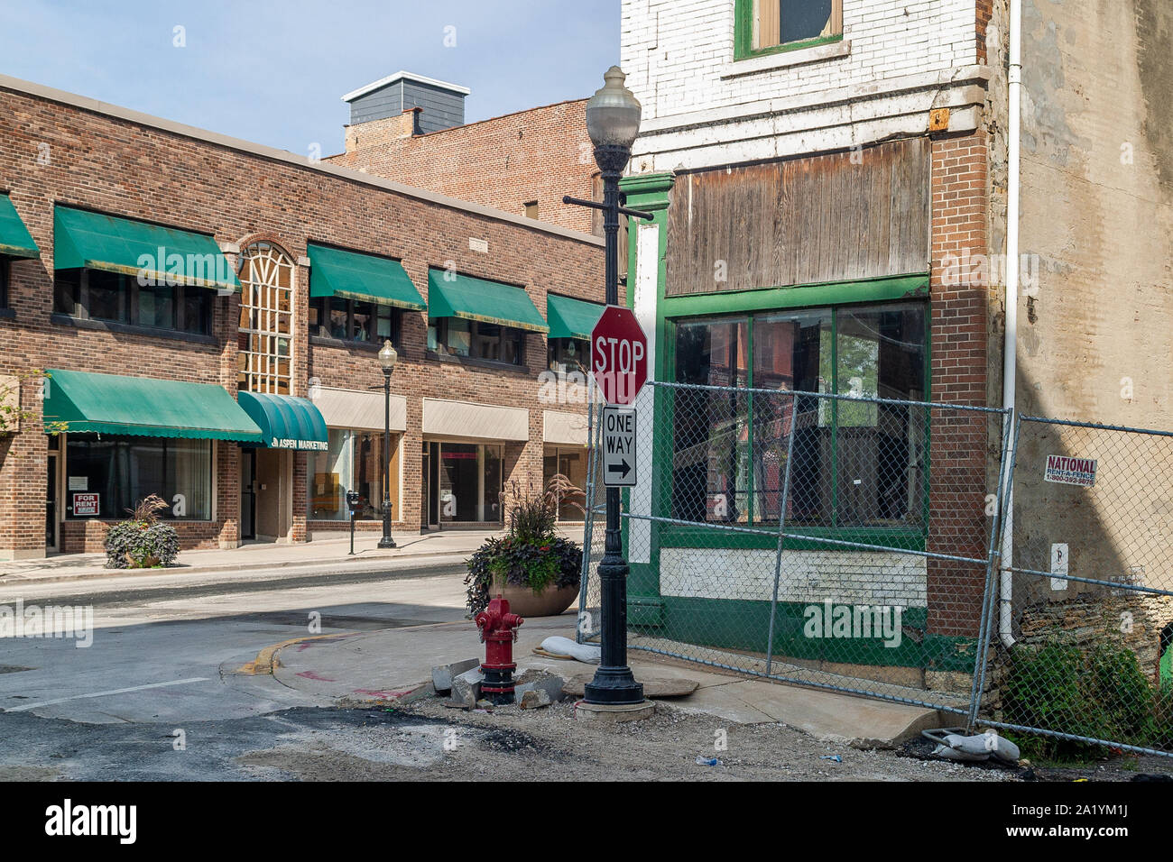 Buildings in downtown Aurora Stock Photo - Alamy