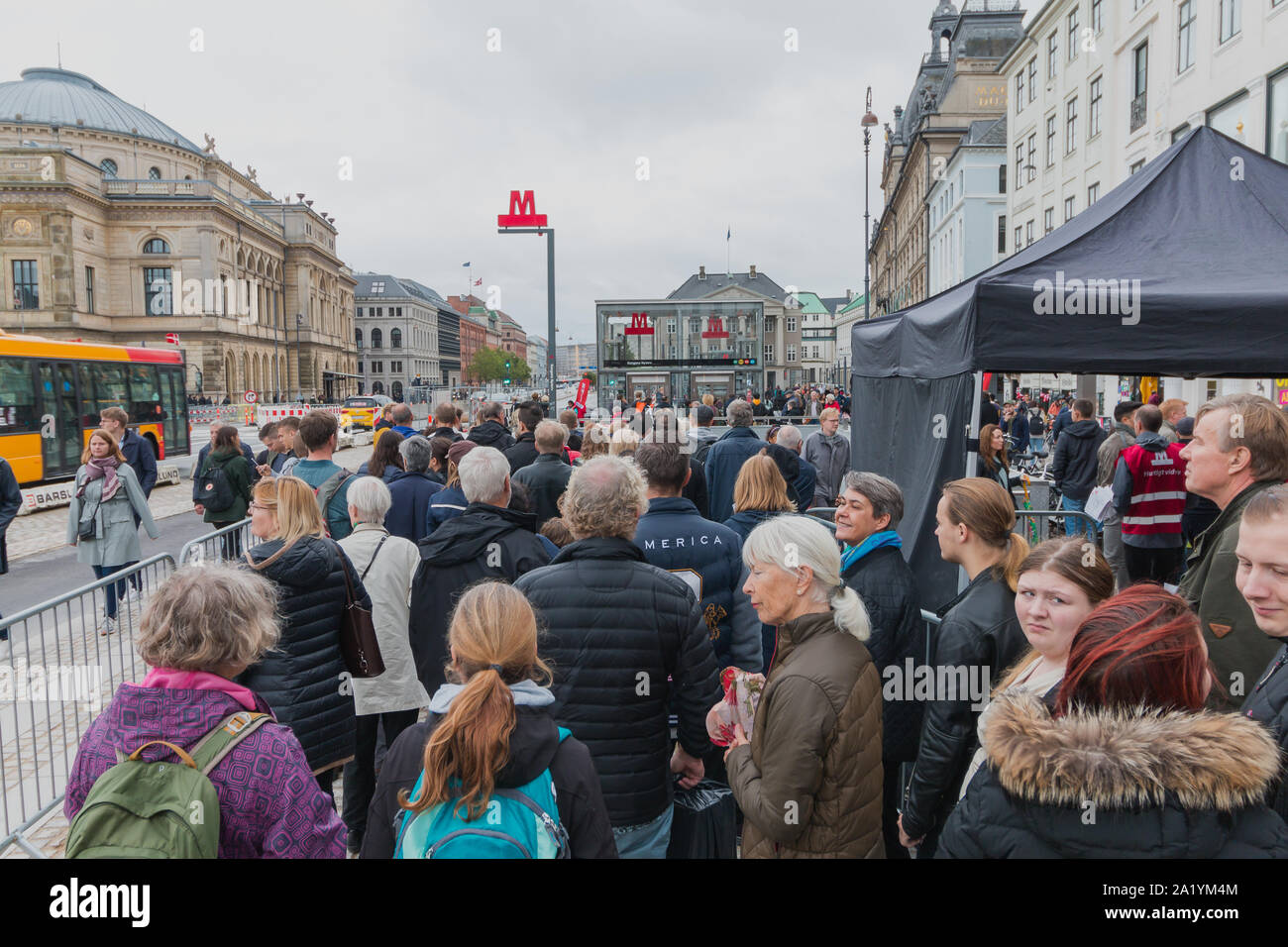 Copenhagen, Zealand Denmark - 29 9 2019: First people waiting in que to ...