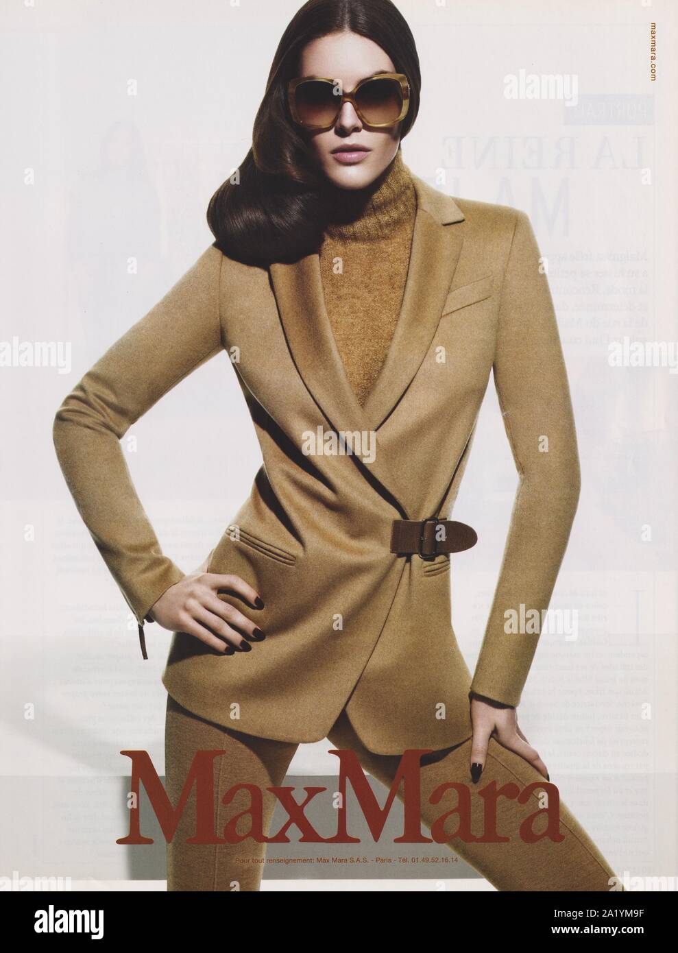 poster advertising Max Mara with Hilary Rhoda in paper magazine from ...