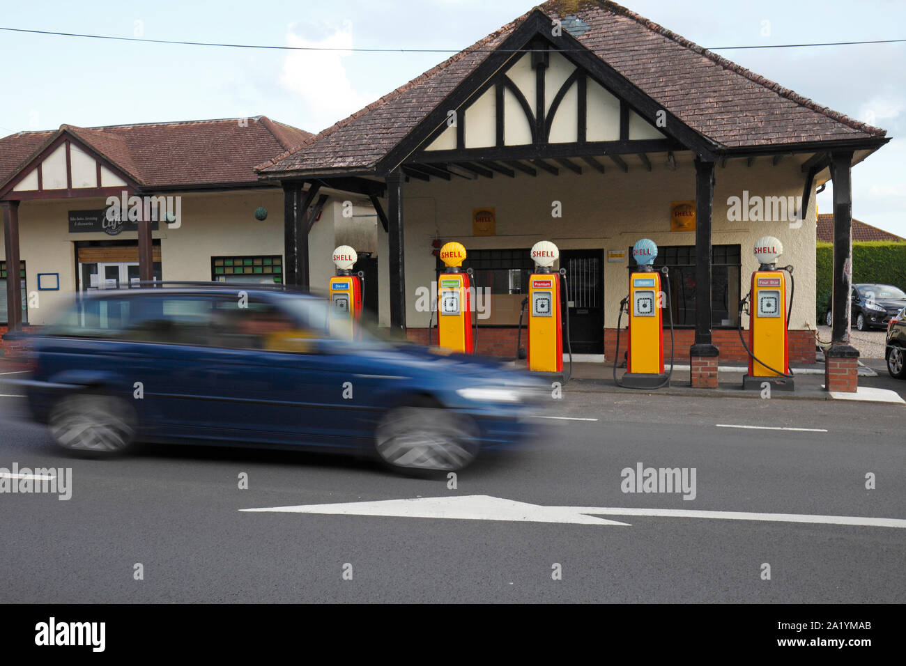 Original Shell petrol pumps at Colyford Filling Station, built in 1927 ...