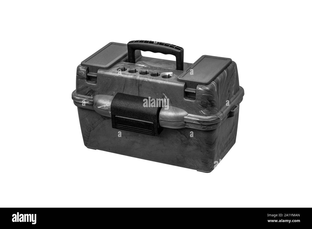 Large Shell Case. Hunting Cartridge ammo Box isolated on white ...