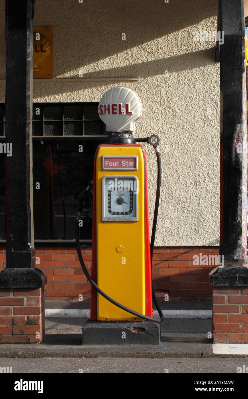 Original Shell petrol pumps at Colyford Filling Station, built in 1927 ...