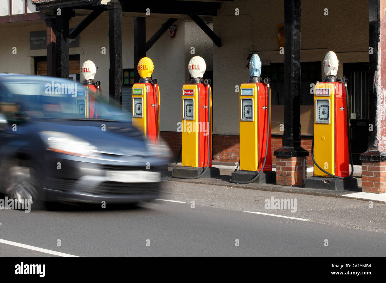 Original Shell petrol pumps at Colyford Filling Station, built in 1927 ...