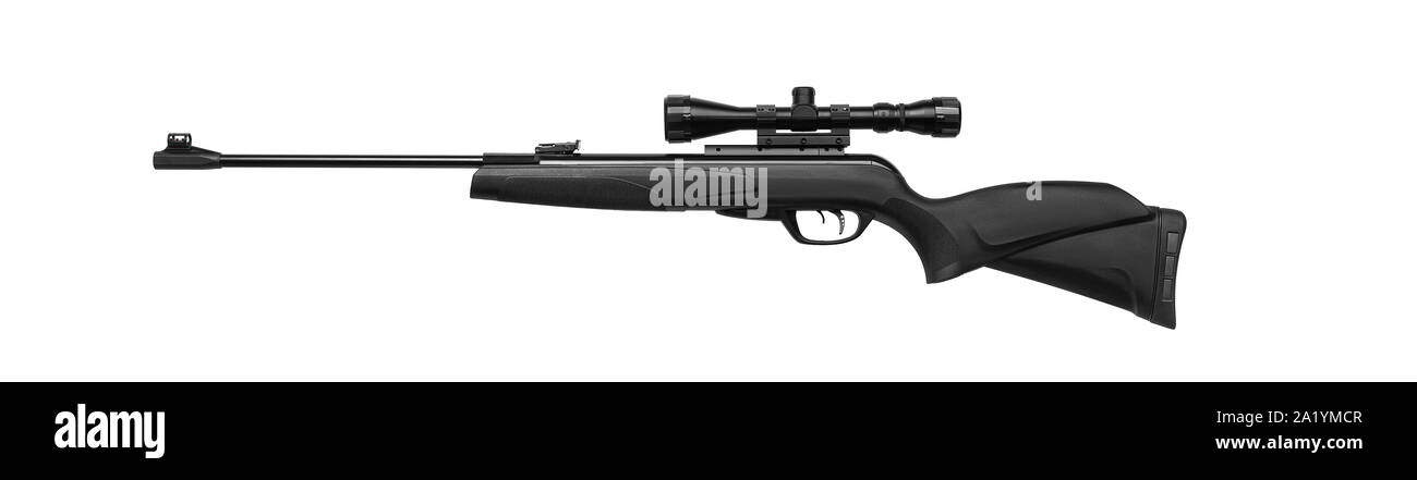 Air rifle with a telescopic sight isolate on a white background ...