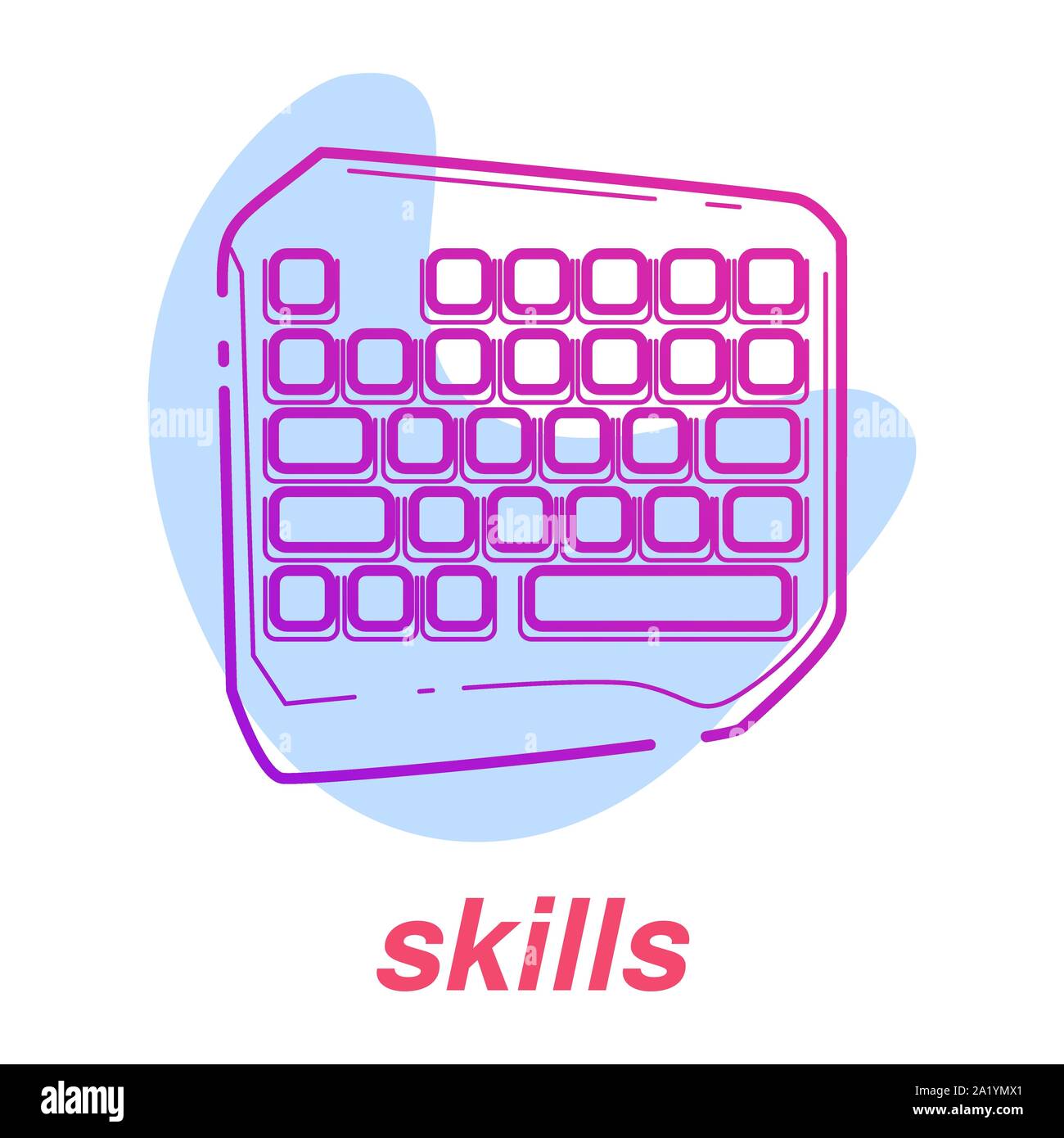 game skills icon, esports skill, vector line concept with keyboard on ...